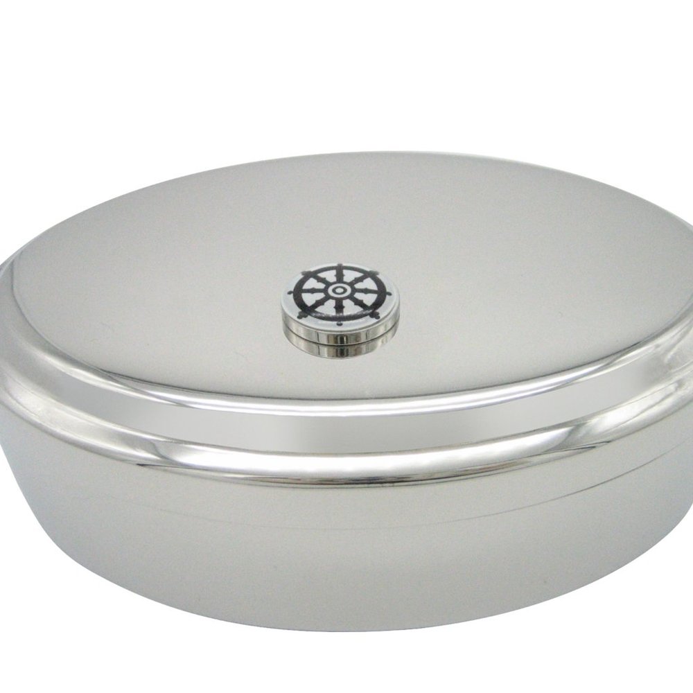 Buddhist Wheel Of Dharma Design Jewelry Box - Gem